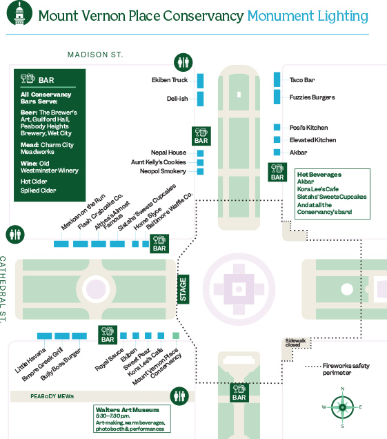 Monument Lighting - Mount Vernon Place, Baltimore - Baltimore, Maryland